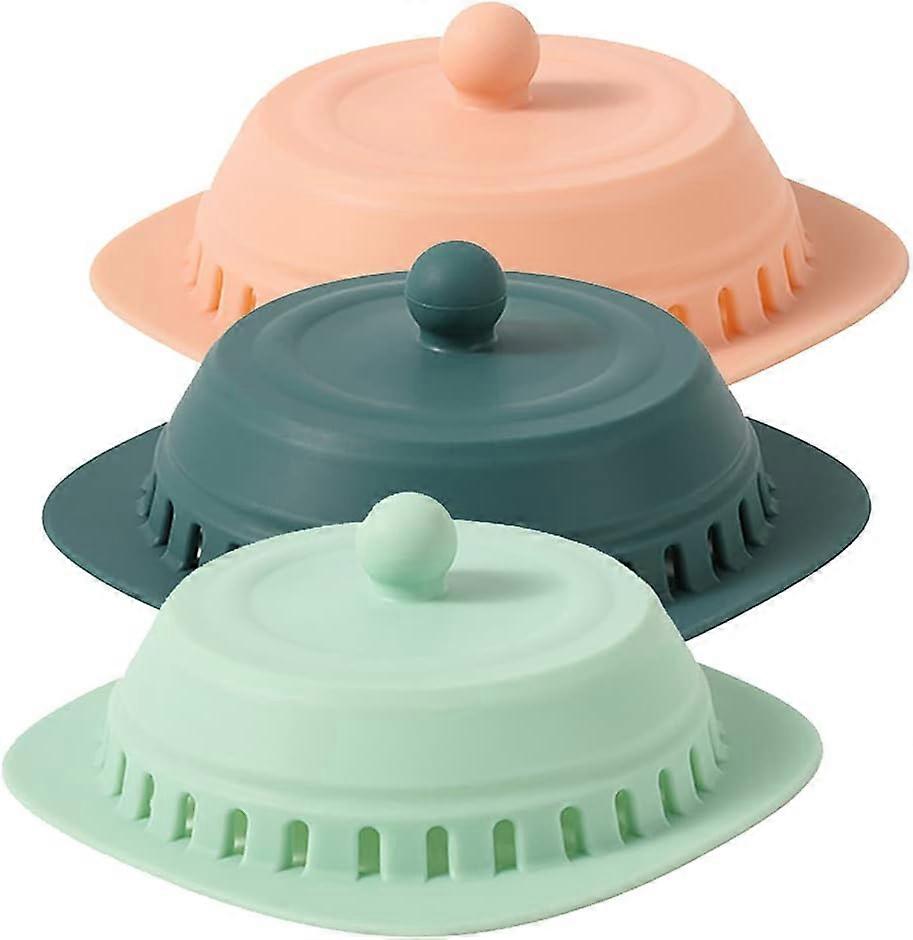Set Of 3 Silica Gel Shower Drain Plugs - Anti-Clogging - Sink Filter ...