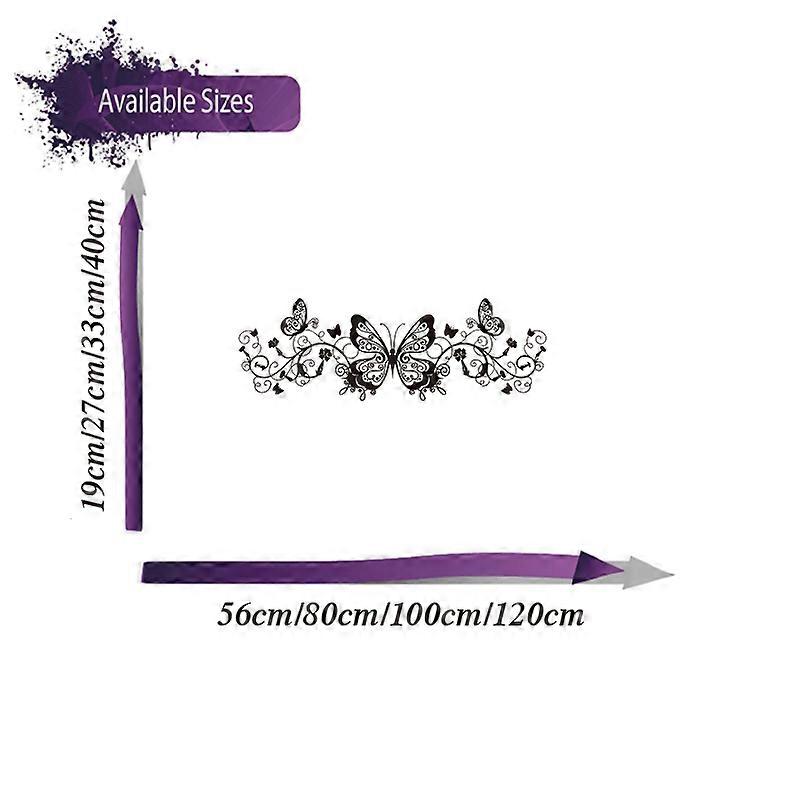 Long Horizontal Butterfly and Flower Car Sticker Windshield Camping RV ...