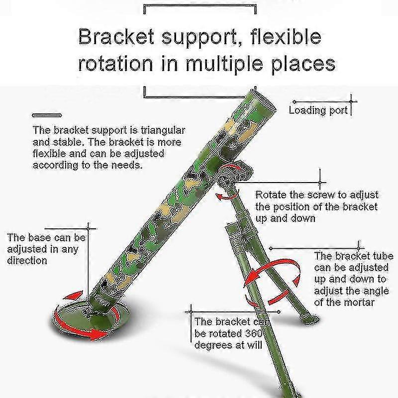Foam Mortar Launcher With Target Board & 3 X Soft Simulation Rocket For ...