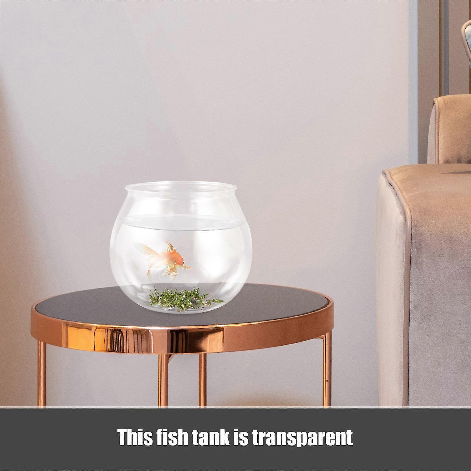 Clear Fish Bowl Round Aquarium Transparent Fish Tank Small Goldfish ...
