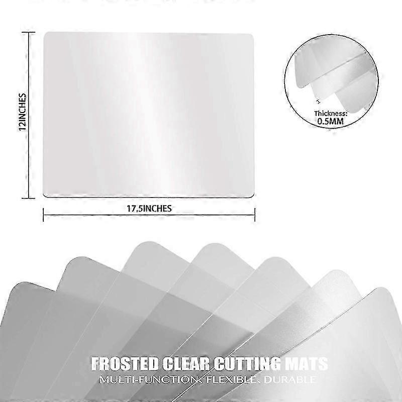 Clear Flexible Plastic Cutting Board Mats Set, Frosted Clear Kitchen ...