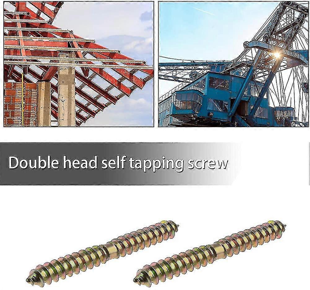 Pack Of 20 M8x80mm Double End Screws Self Tapping Threaded Screws Wood ...