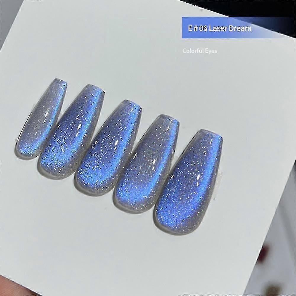Crystal Magnetic Cat Eye Gel Nail Polish Holographic Reflective Glitter ...