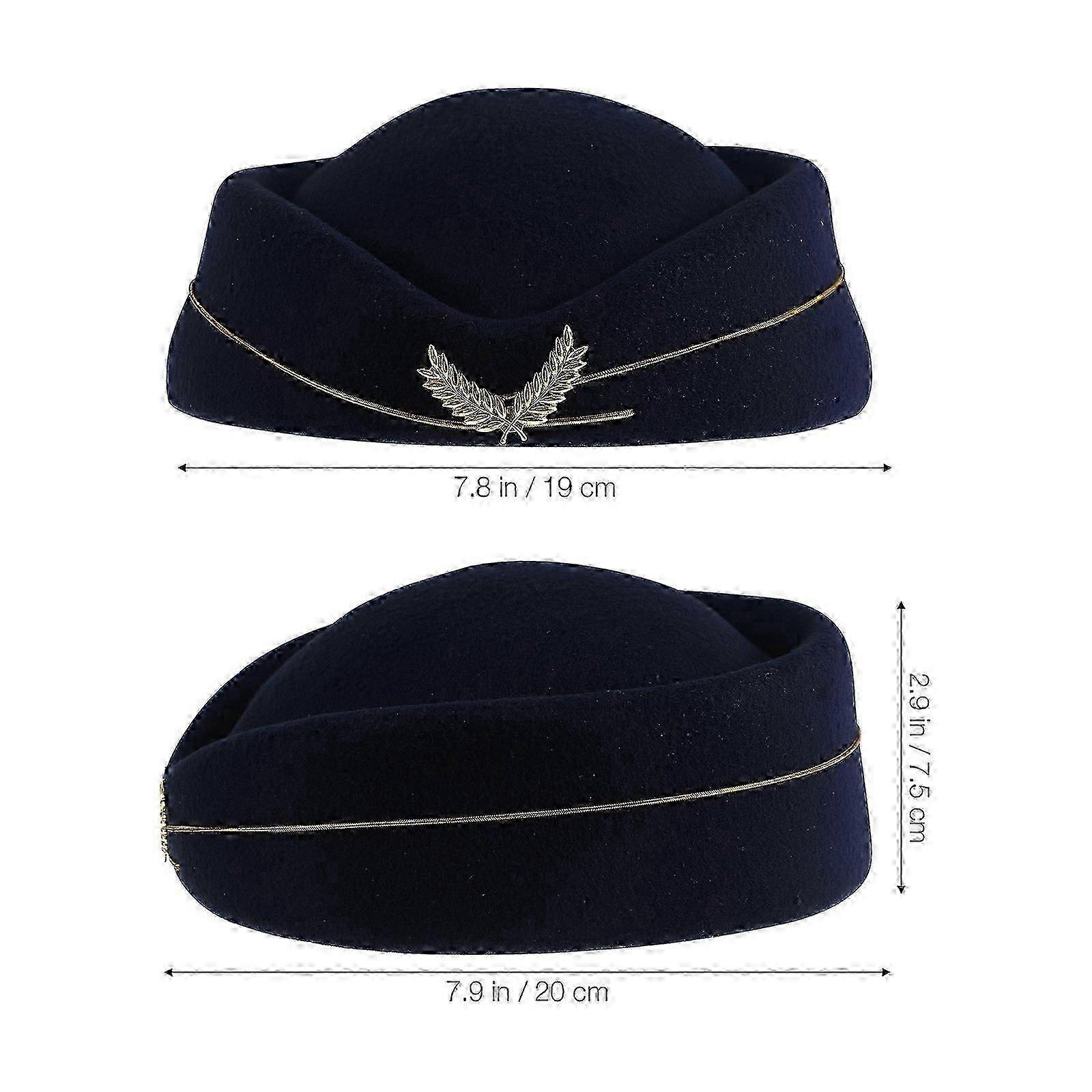 Women Air Stewardess Hat Woolen Flight Attendant Hat Stewardess for ...