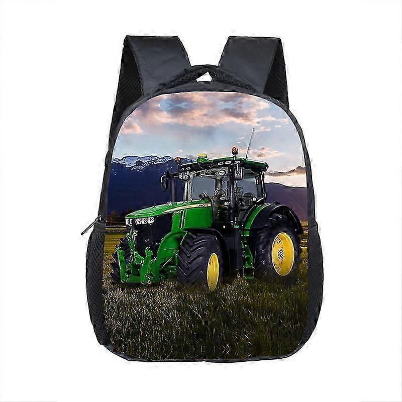 12 Inch Farm Tractor Print Children School Backpack Boys Girls ...
