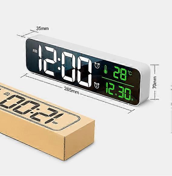 Digital Alarm Clock for Seniors, LED Music Alarm Clock with Time Memory ...