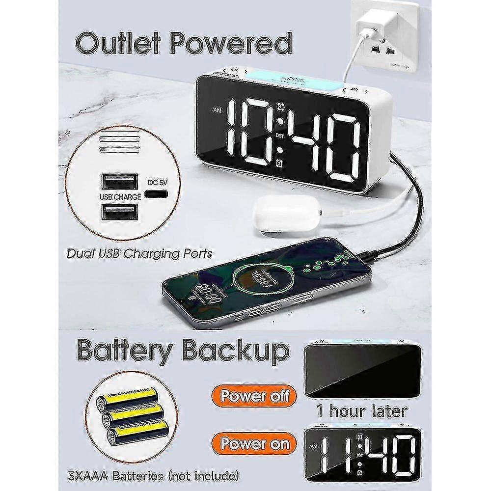 Super Loud Alarm Clock For Heavy Sleepers Adults,digital Clock With 7 ...