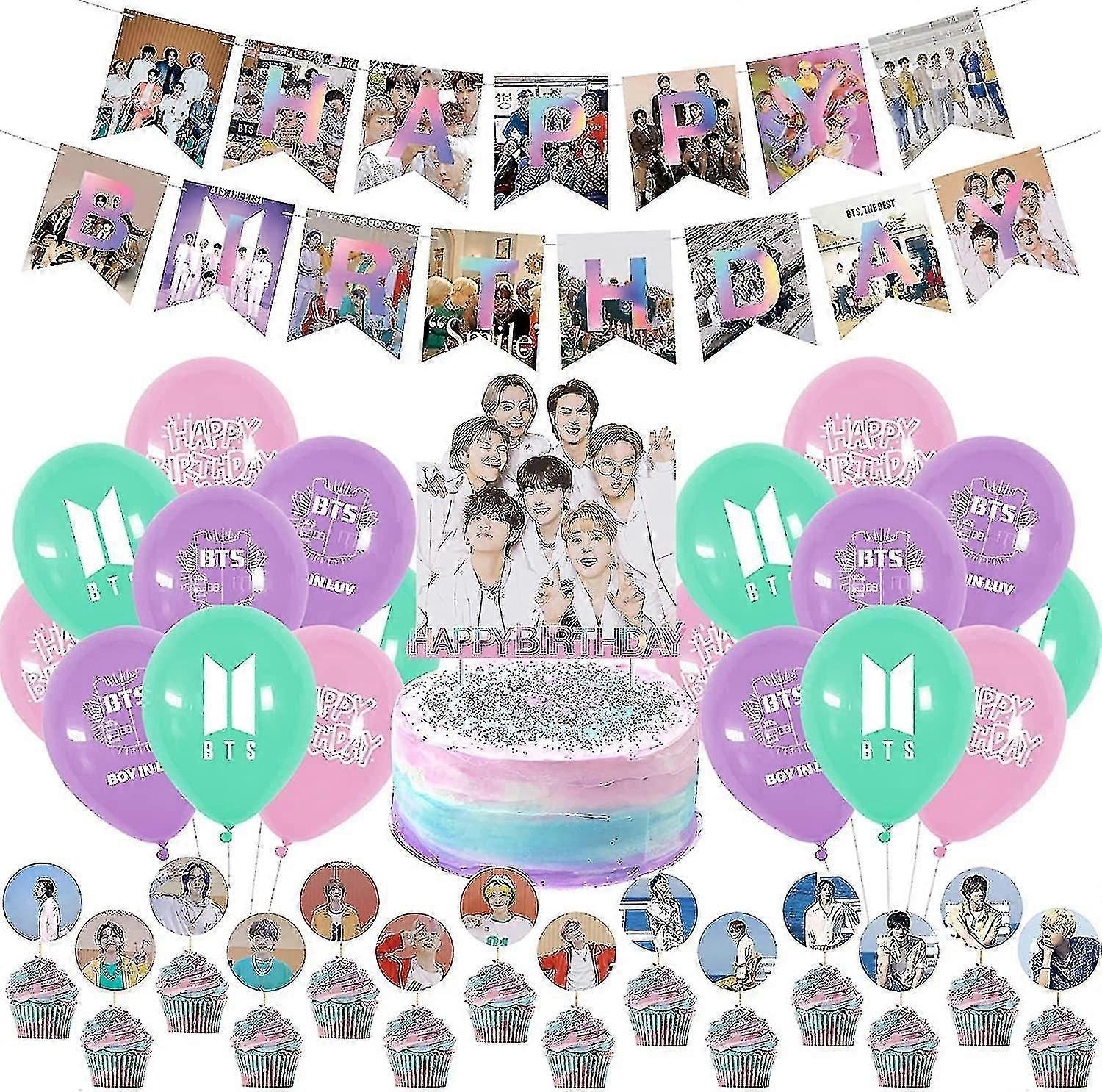 Bts Birthday Party Decorations Kpop Supplies For Bangtan Boys Girl Fans ...