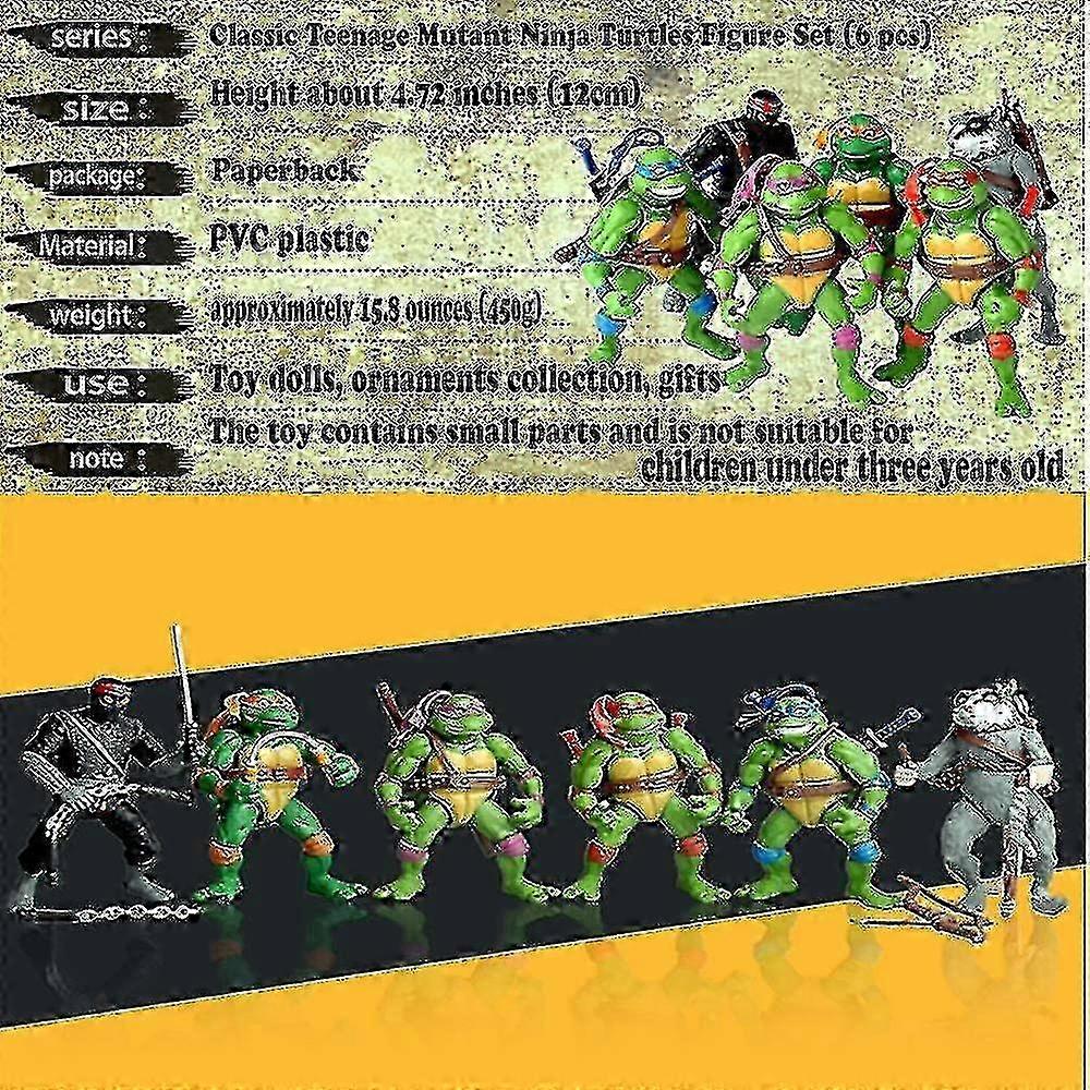 2025 6pcs Ninja Turtles Action Figure Cartoon Tartaruga Ninja Toys For ...