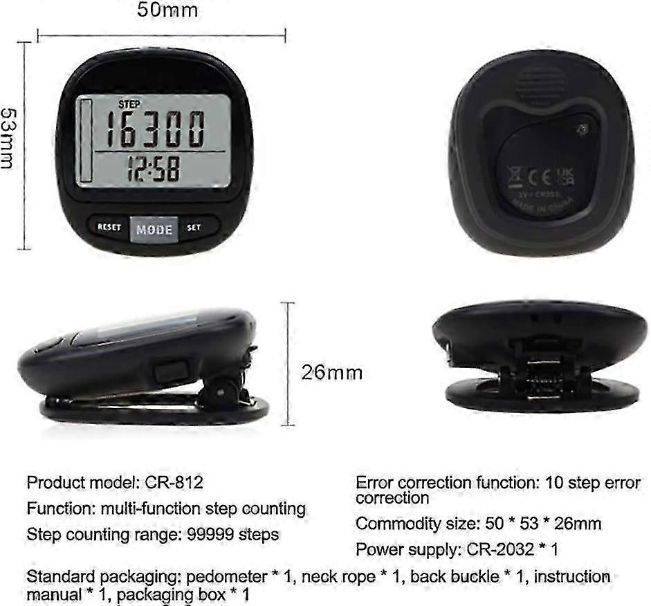 Pedometer for Walking, 3D Pedometer with Clip and Strap, Walking ...