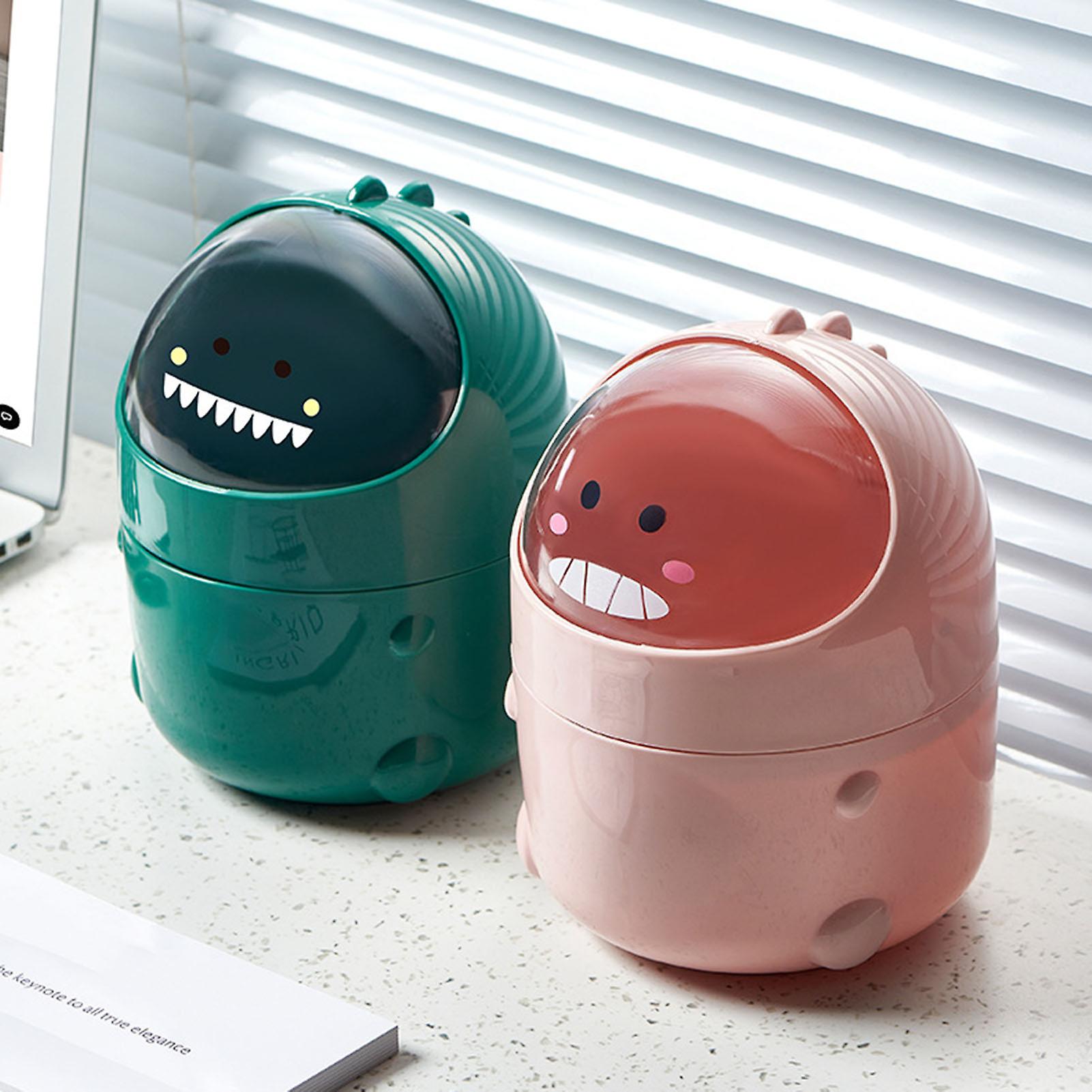 Desktop Waste Bin With Lid Cartoon Shape Wastebasket For Office Desktop ...