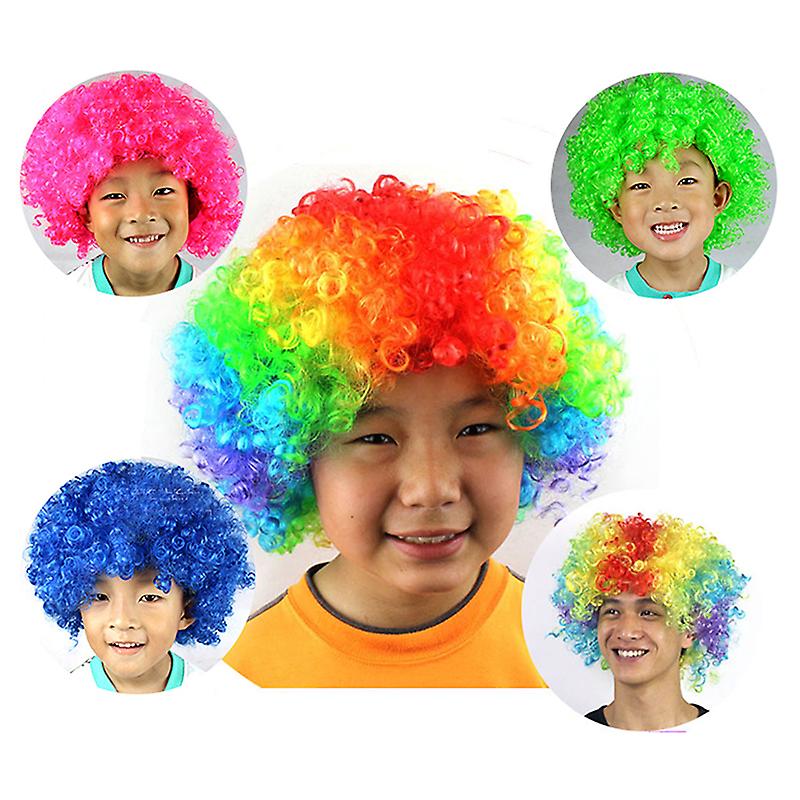 Children Adult Clown Wig Round Explosion Hair Hat Party Accessories ...