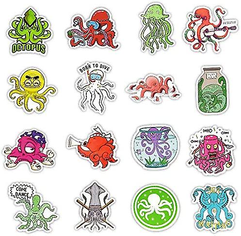 Octopus Stickers 50 Pcs Vinyl Waterproof Octopussticker Pack For Water ...