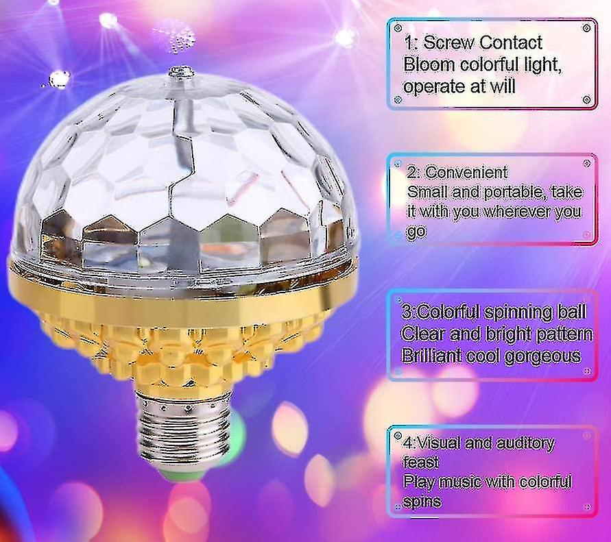 2 Pcs Colorful Rotating Magic Ball Light, Party Lights Disco Ball With ...