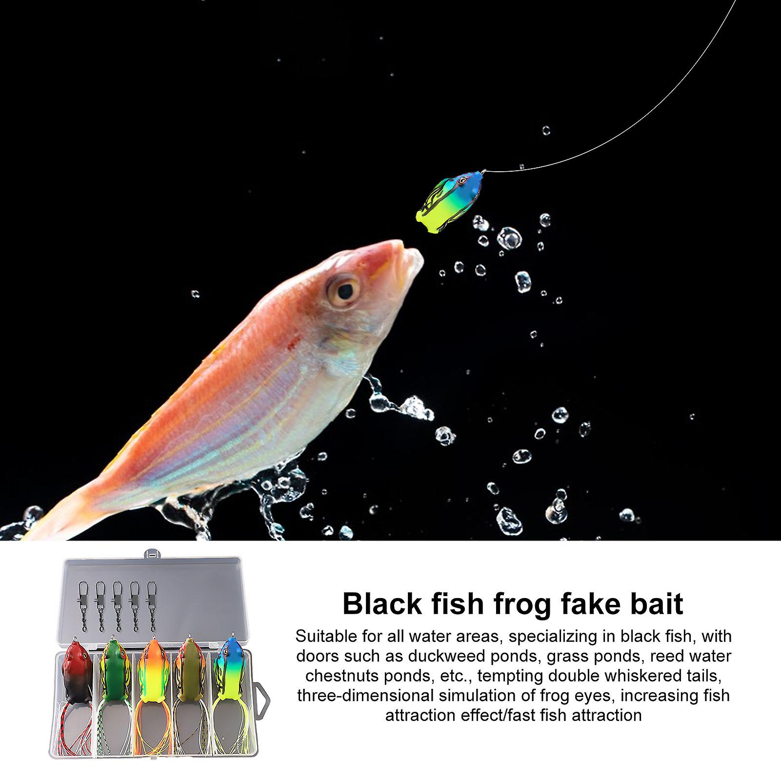 5Pcs 6CM/12.5G Frog Fishing Lure Double Whiskers Silicone Artificial ...