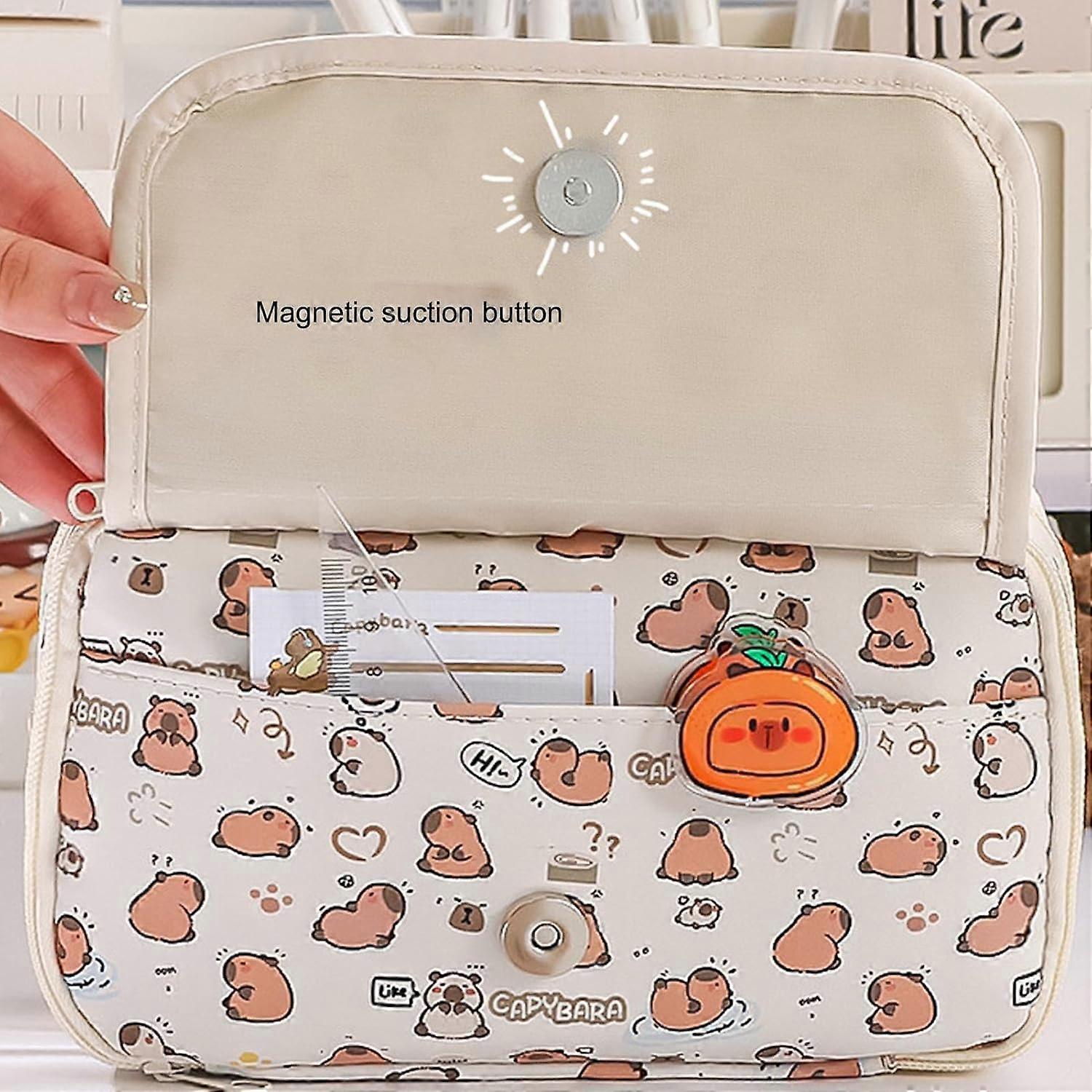 Cute Capybara Pencil Case, Cute Pencils Bag with Zipper, Multi-Layers ...