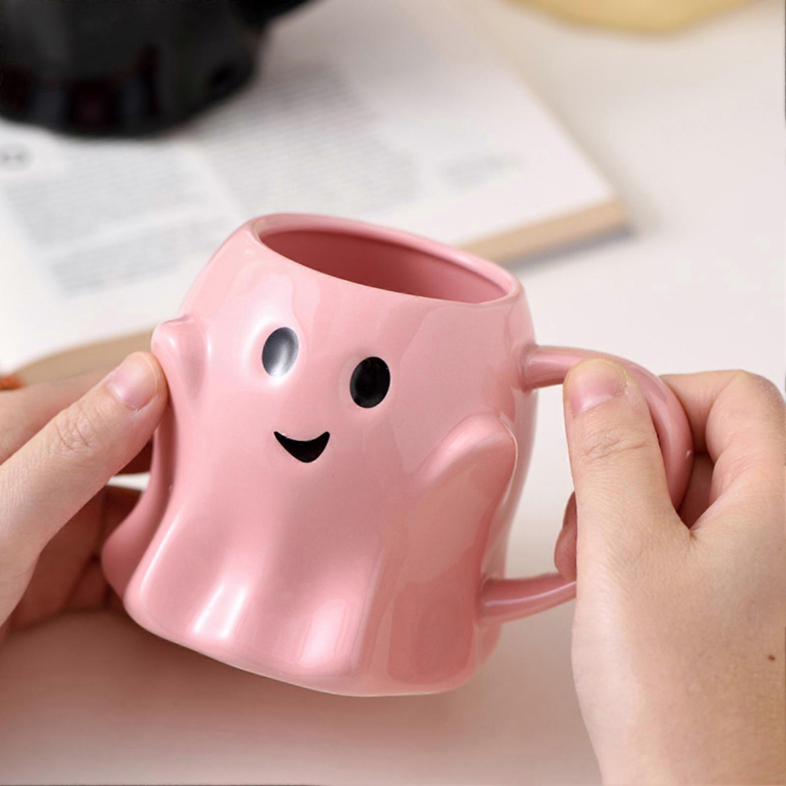 Halloween Ghost Mug 440ml Cute Ceramic Ghost Coffee Cup Large Capacity ...