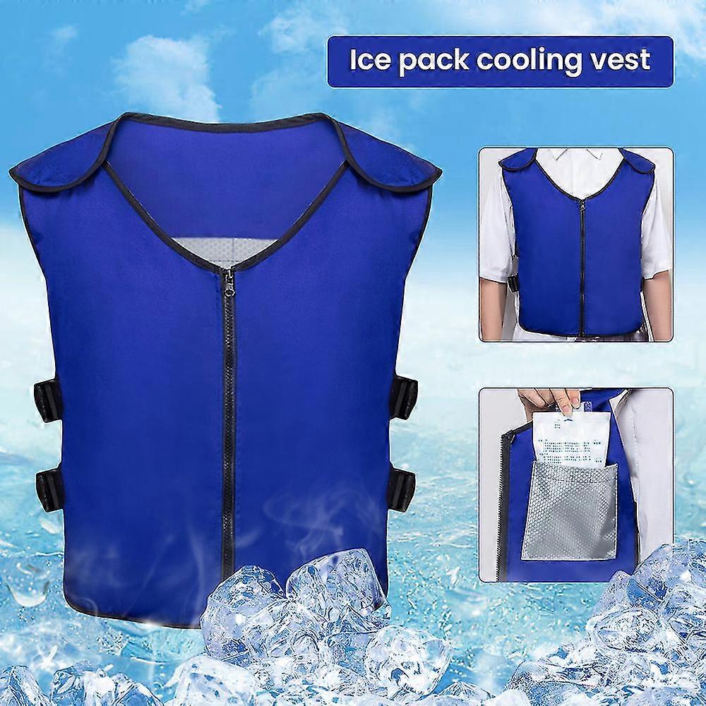 Summer Cooling Vest Ice Vest Heat Relief With 20 Cooling Ice Packs For ...
