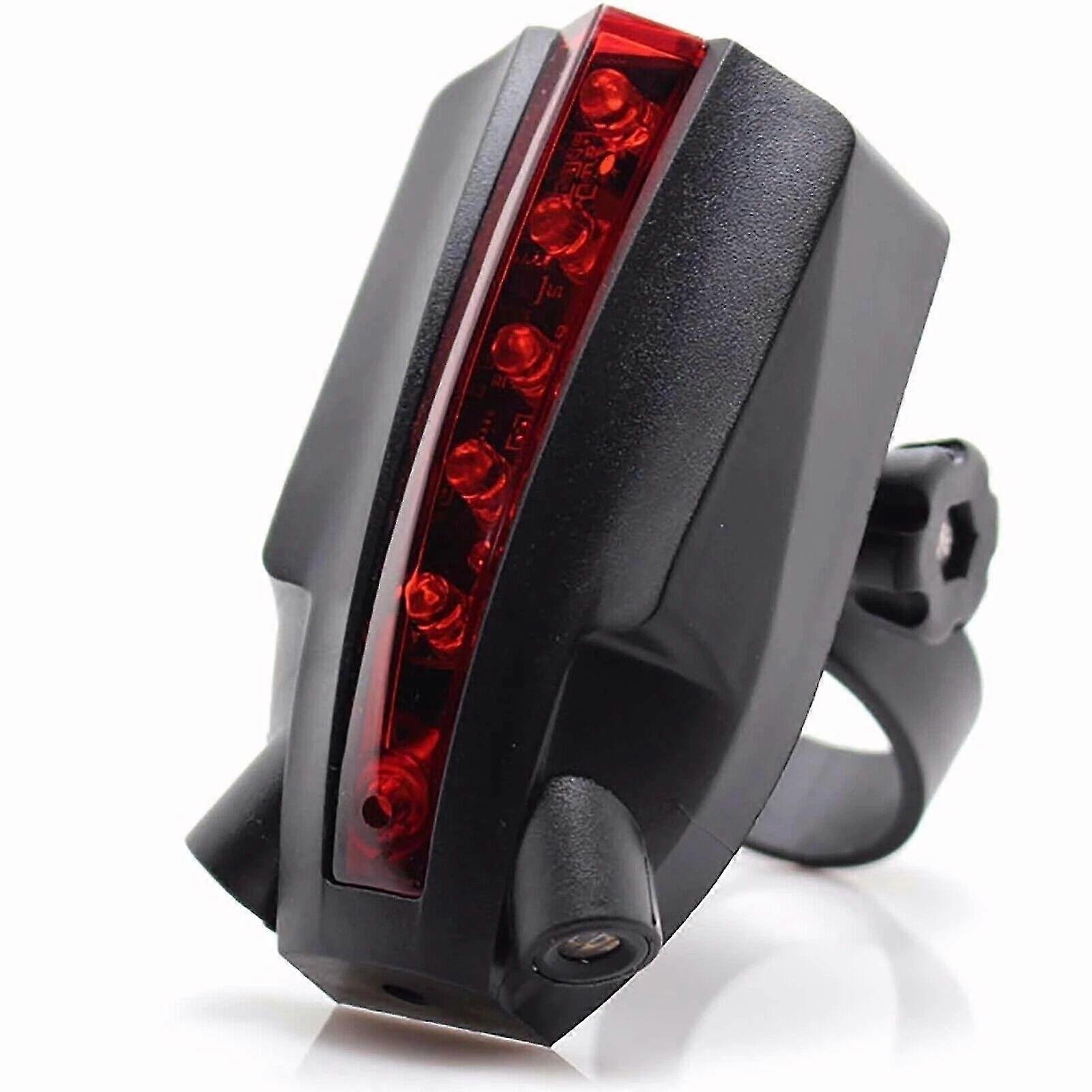 Bike Tail Light Beam Safety Warning Red 2 Laser+5 Led Cycling Warning ...