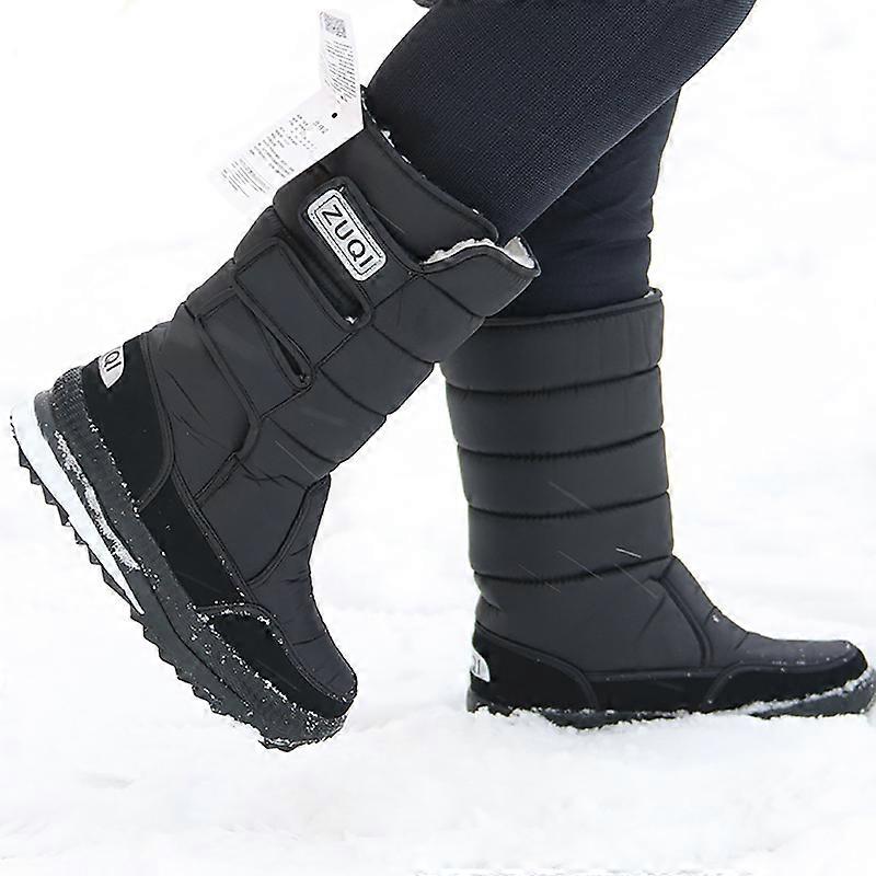 Hot Men Boots Winter Keep Warm Quality Mid-Calf Snow Boots Ladies Lace ...