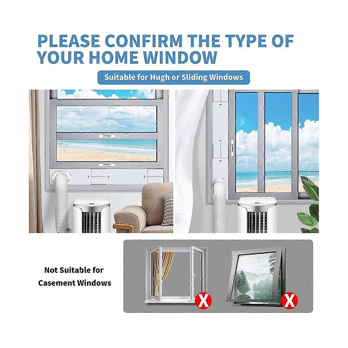 Portable Air Conditioner Window Kit with 2 in 1 Coupler, Universal AC ...