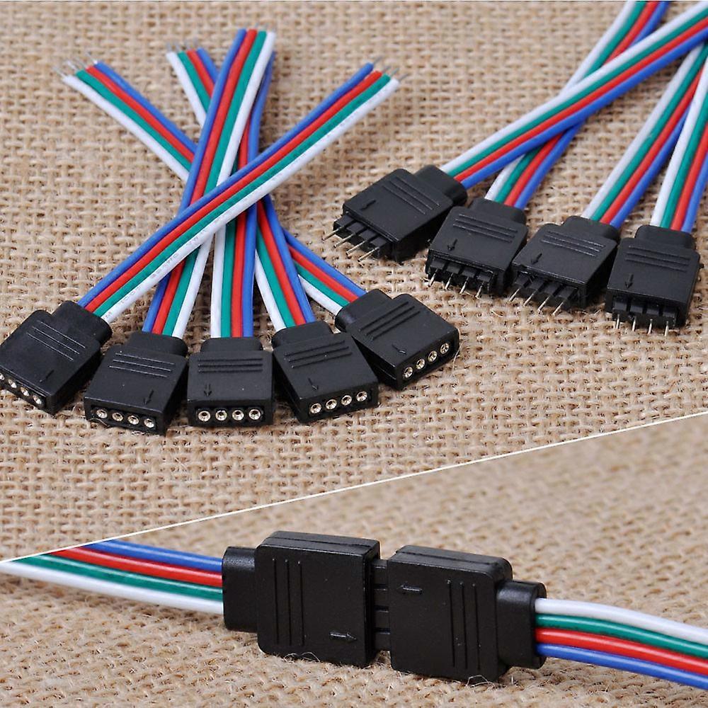 10Pcs 4Pin Male + Female Connector Wire Cable for 3528 5050 SMD LED Strip Light | Fruugo UK
