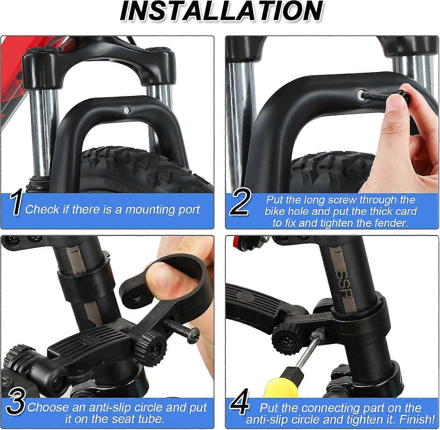 Bicycle Mudguard Set, Adjustable Universal Road Bike Front Rear Bike ...