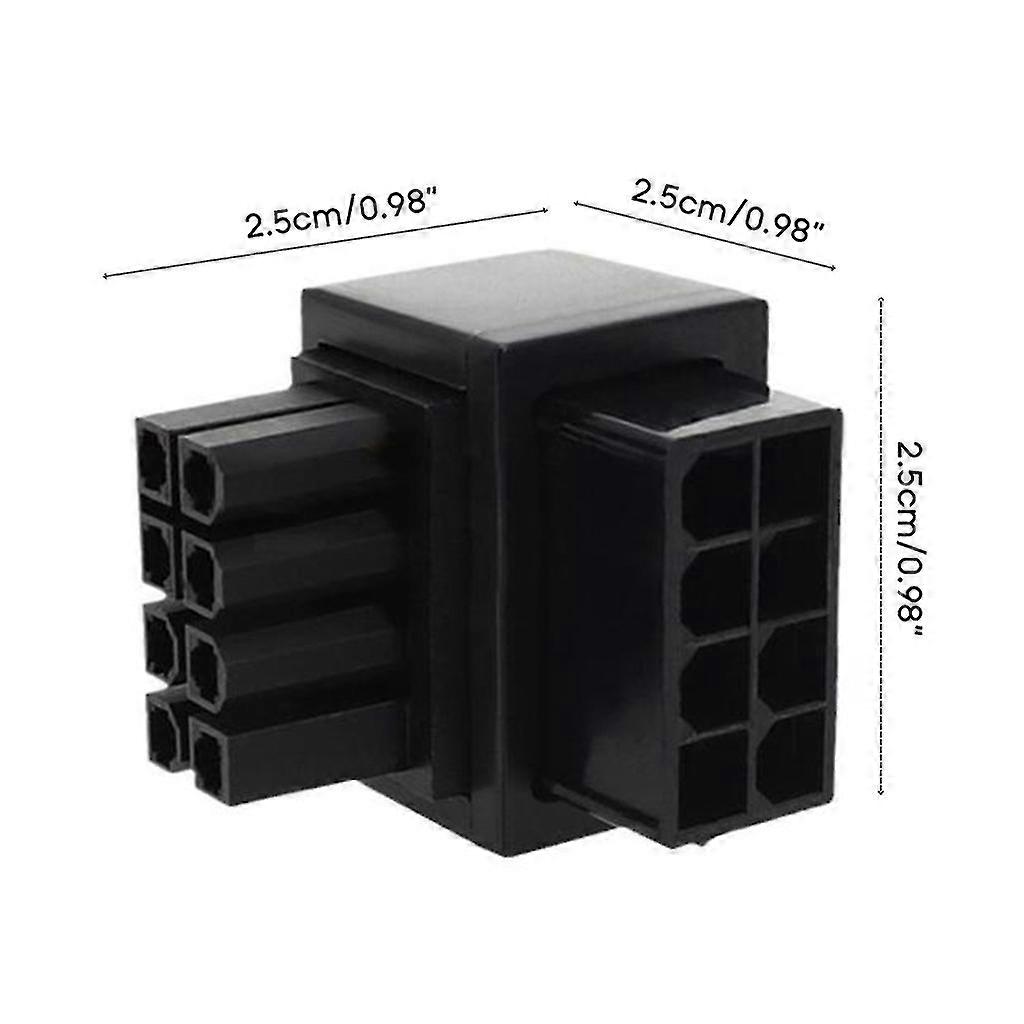 Atx 8 Pin Male Power Adapter To Atx 8pin Female 90 Degree Angled Gpu ...