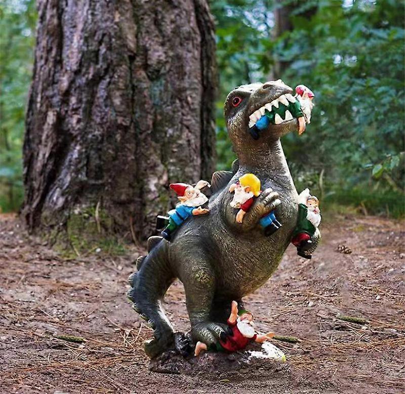 Dinosaur Gnome Statue Garden Figurine Dinosaur Eating Gnomes Gard ...