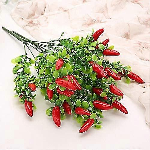 10pcs Artificial Red Pepper Plant Plastic Pepper Fruit Chili Bunch ...