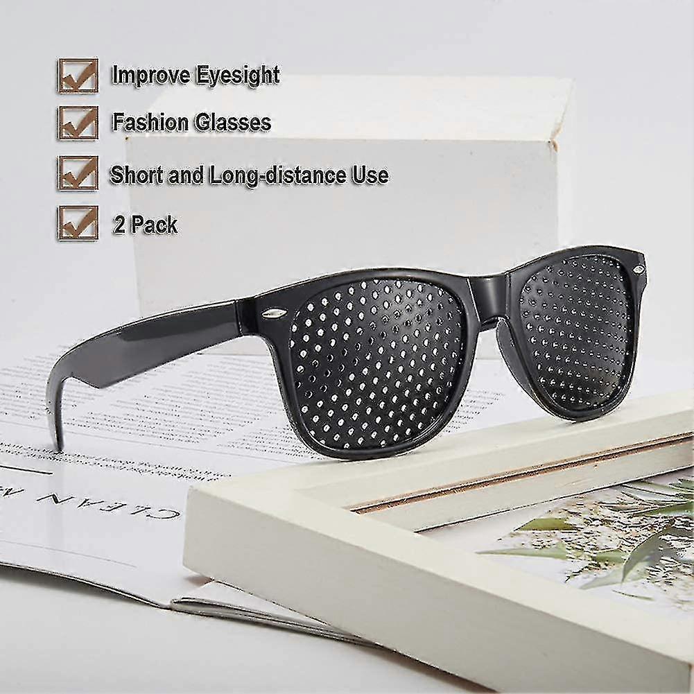 Pinhole Glasses For Improving Vision, Black Unisex Eyesight ...