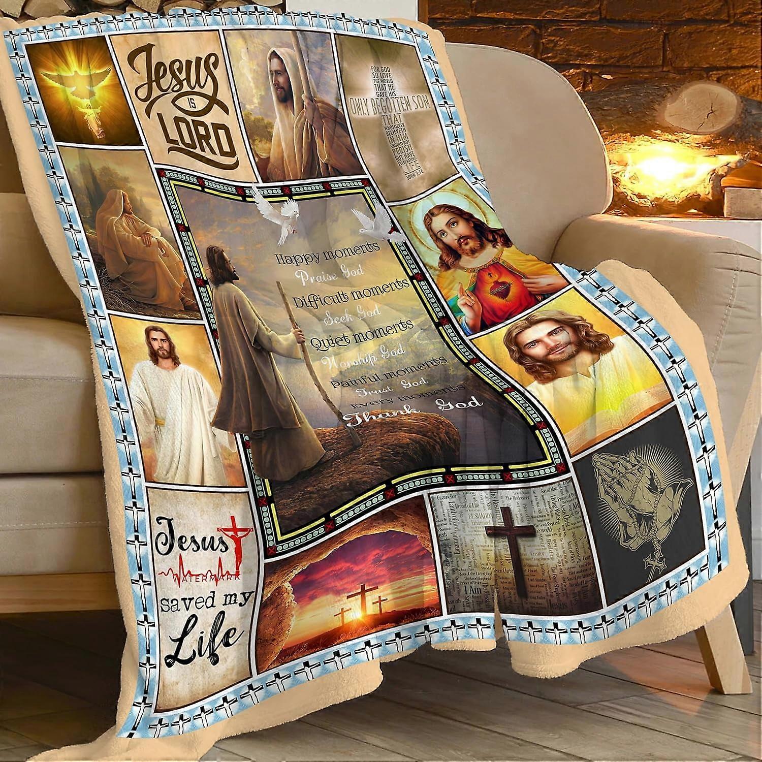 Jesus Christ Throw Blanket Christian Inspirational Scripture Healing ...