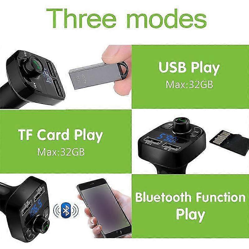 Bluetooth 5.0 Car Wireless Fm Transmitter Adapter 2usb Pd Charger Hands ...