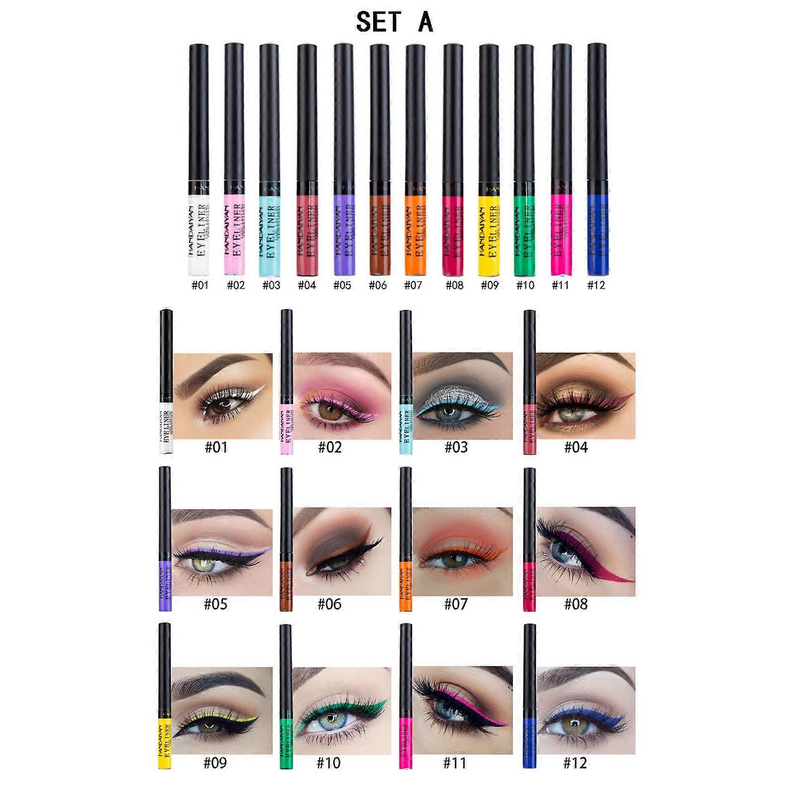 Matte Liquid Eyeliner Set Colorful Neon Eye Liners Quick Dry Eyes ...