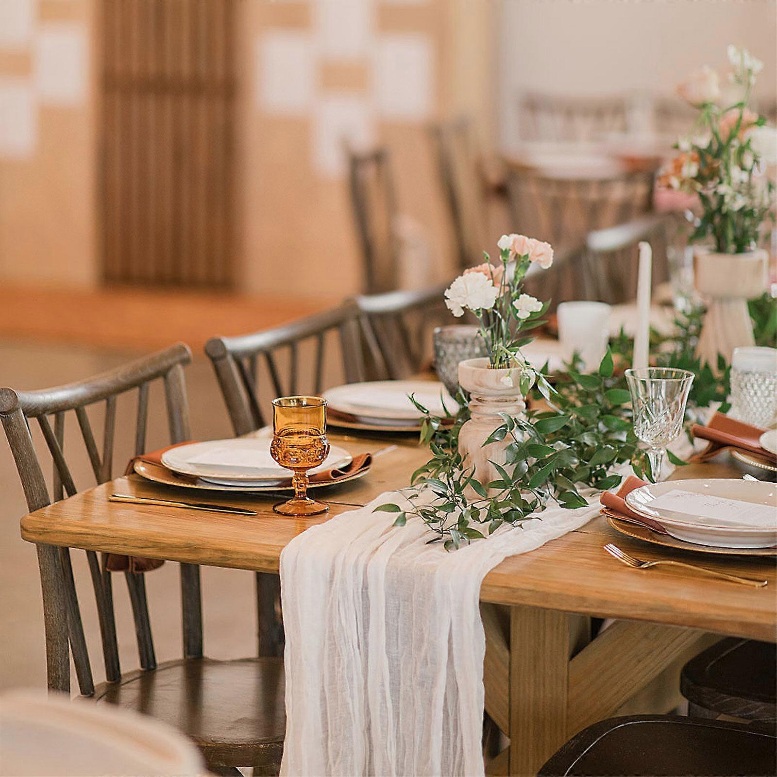 Gauze Wedding Cheesecloth table runner, Wedding table decor, Styling ...