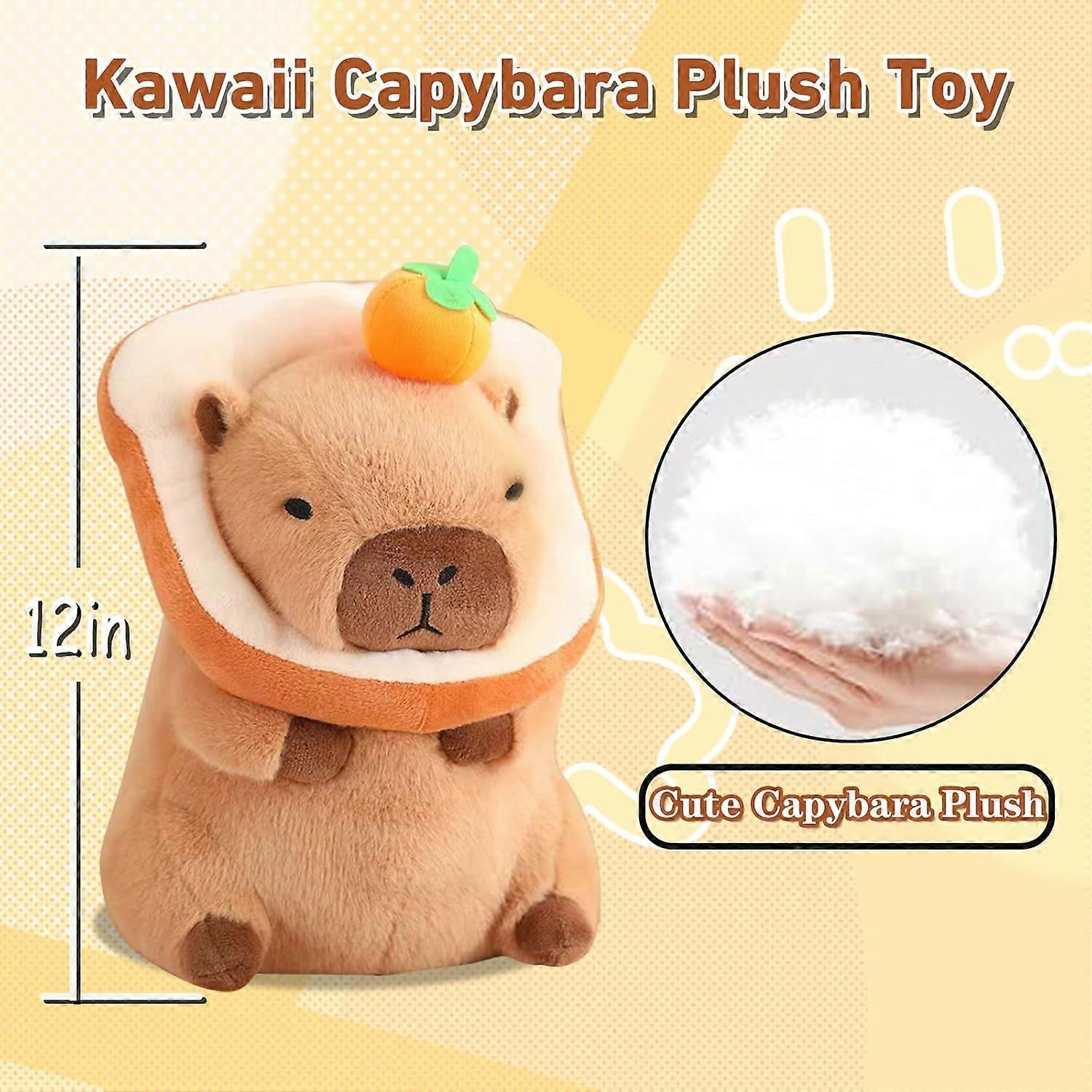 SBSG Cute Capybara Plush Soft Capybara Stuffed Animal with Bread Kawaii ...