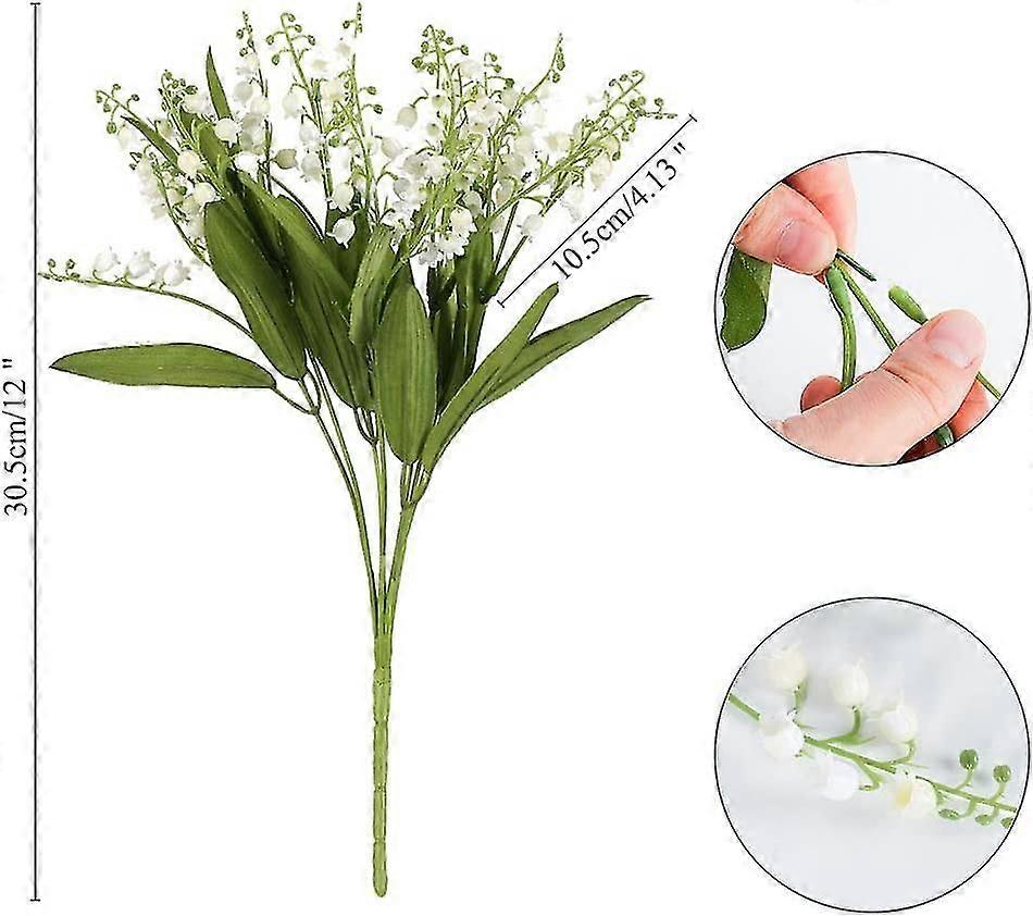 3st Konstgjorda Blommor Inomhus Utomhus Konstgjord Buske Med Vita Blommor Och Gröna Blad För ...