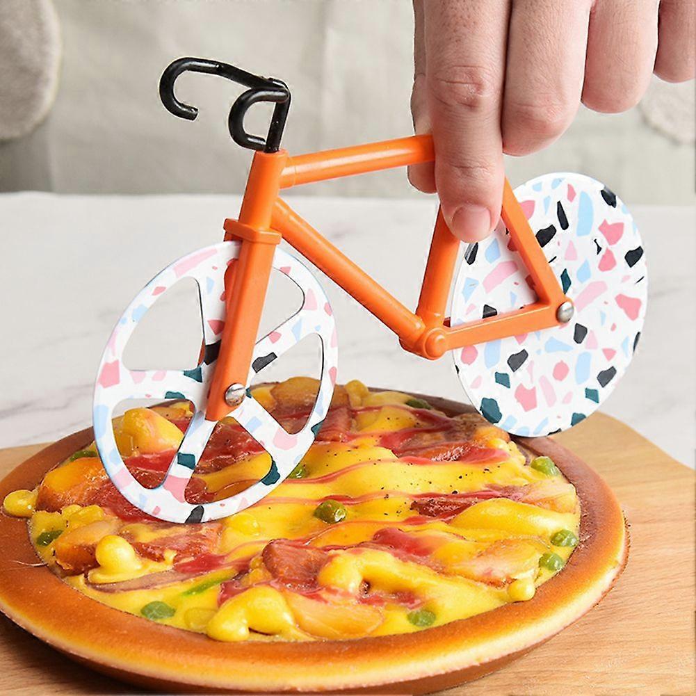 Bicycle Pizza Cutter, Creative Pizza Slicer with Dual Stainless Steel ...