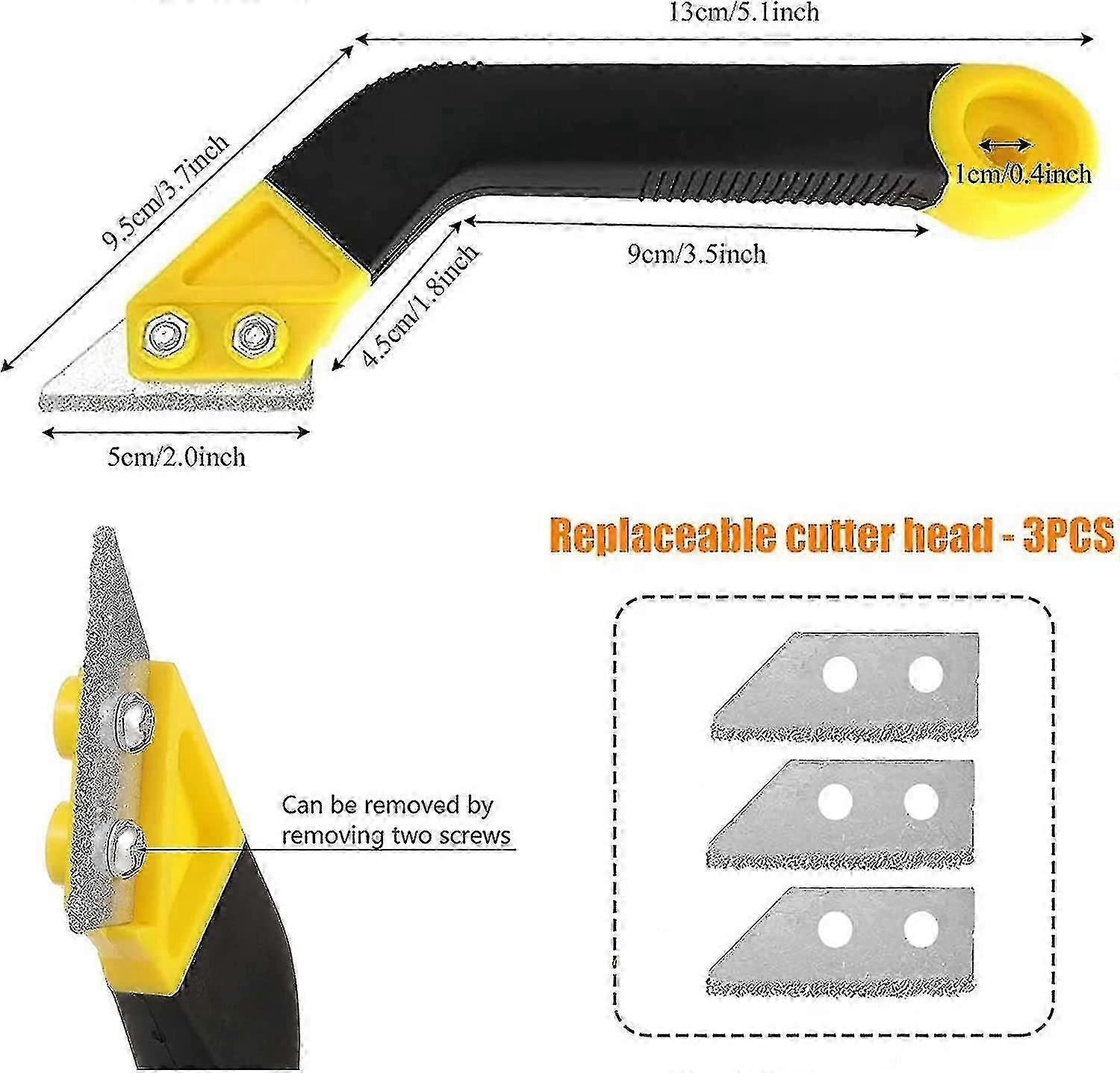 Tile Grout Scraper With 3 Replacement Blades | Fruugo UK