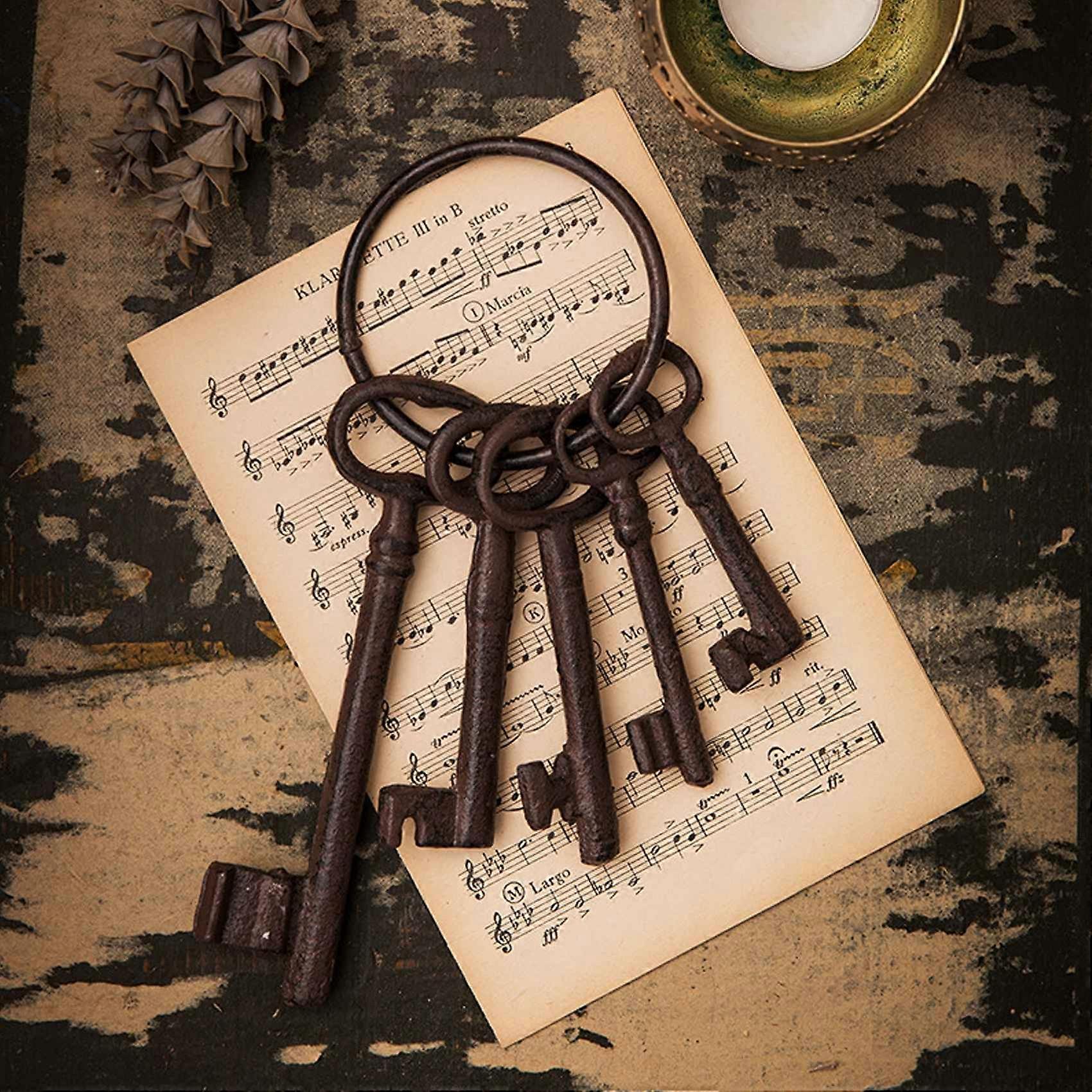 Pirate Treasure Chest Keys Set,Key Ring Antique Style,Rustic Cast Iron ...