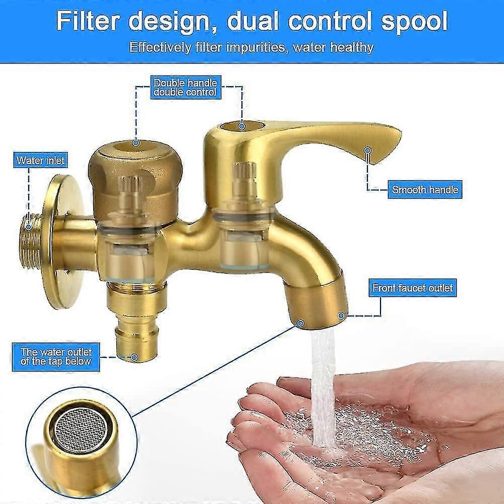 Brass Hose End Tap Outdoor Anywhere Garden Tap Garden Brass Water Bib Tap Brass Double Water Tap ...