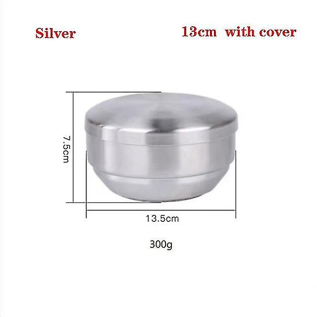 Bowls 304 Korean Stainless Steel Double Rice Bowl With Lid Soup Bowl ...