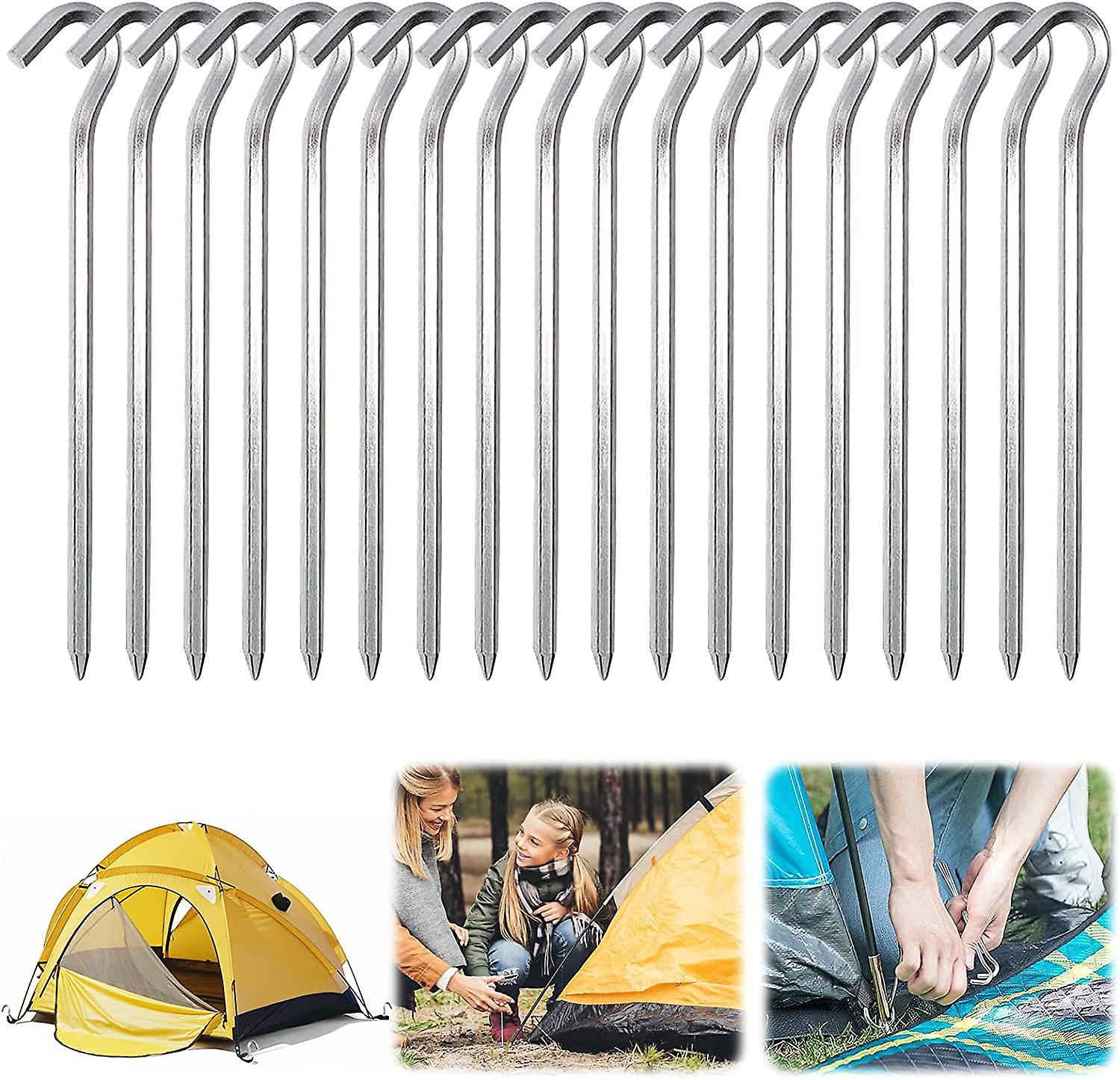 Aluminum Tent Pegs, 18 Pieces 18 Tent Nails Tent Hooks Tent Peg Hard ...
