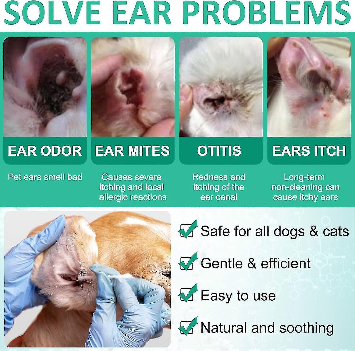 Ear Cleaner for Dogs, Dogs Ear Infection Treatment - Supports Soothing ...