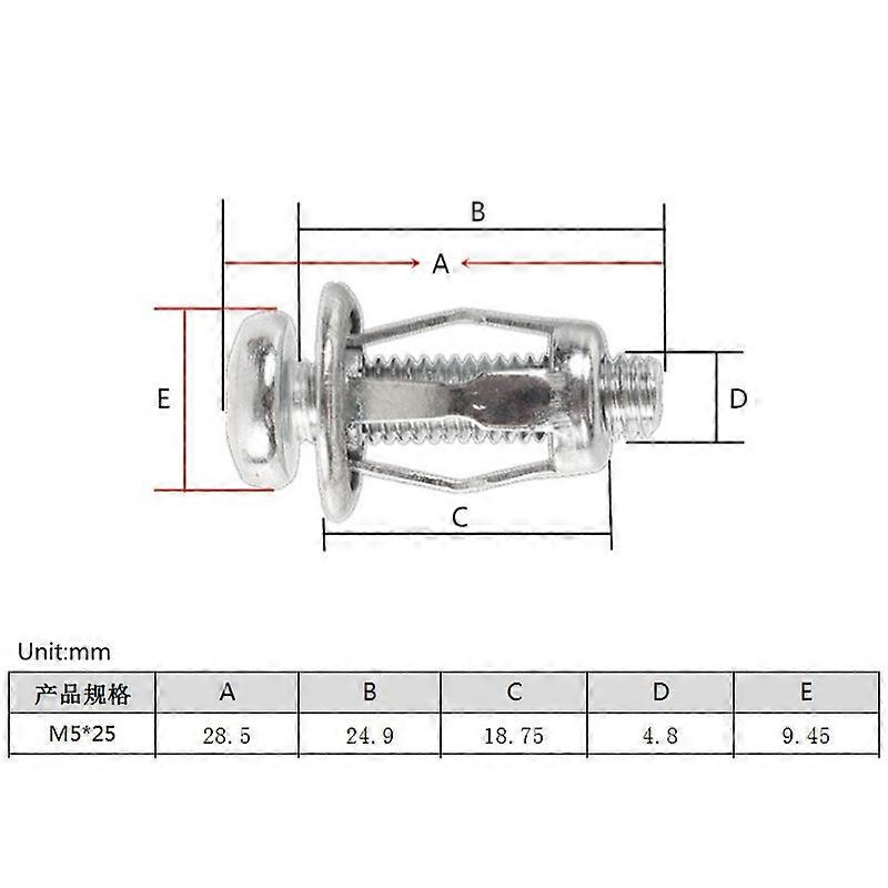 10set M5 M6 Petal Rivet Lock Nut Bolt Expansion Clamp Hollow Wall Iron ...