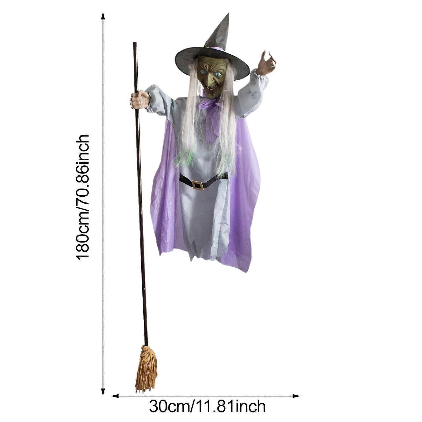 Halloween Witch Decoration Outdoor Large Flying Witch with Scary Sounds ...