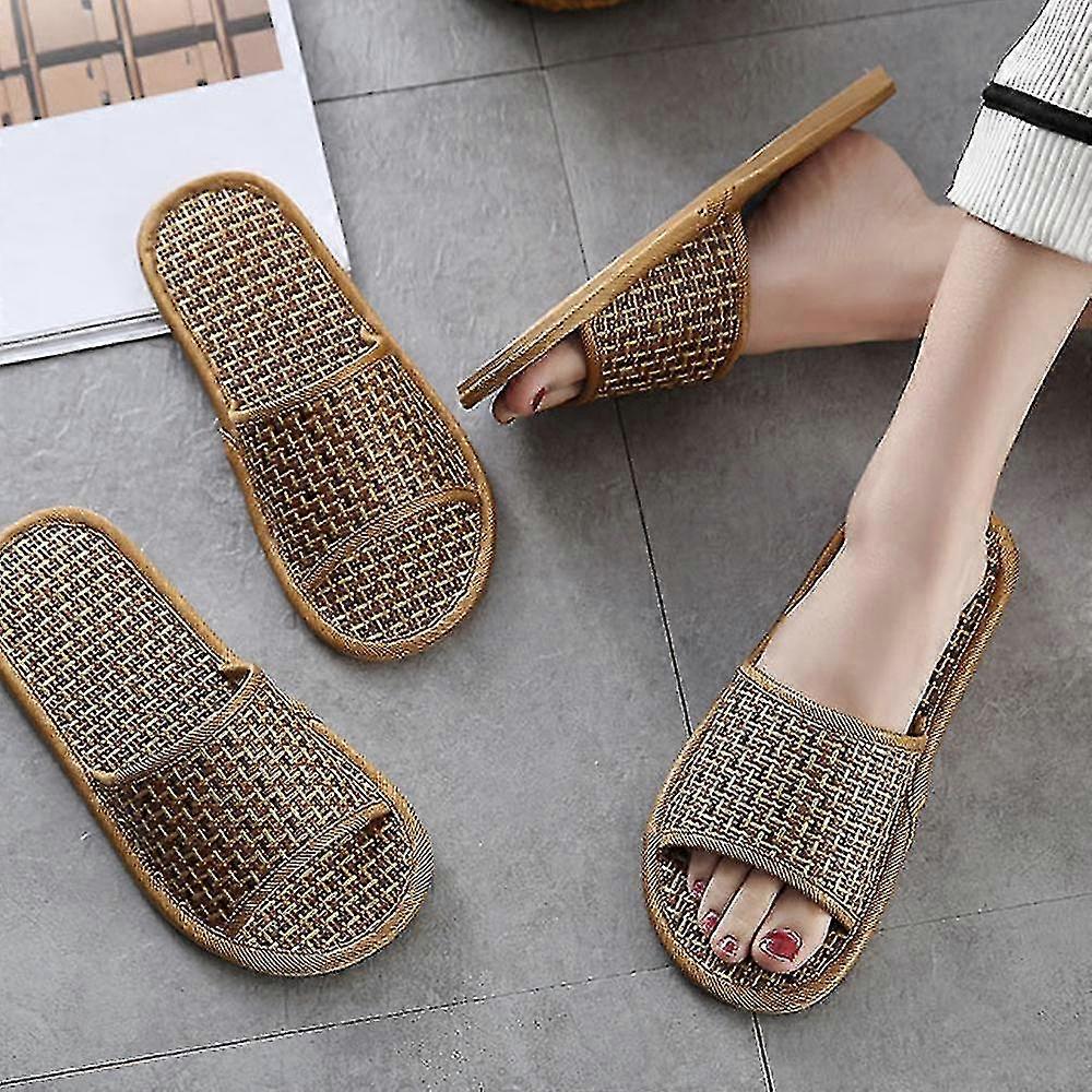 Mens Grass Rattan Slipper In Summer, Travel, Hotel, Home Wooden Floor ...