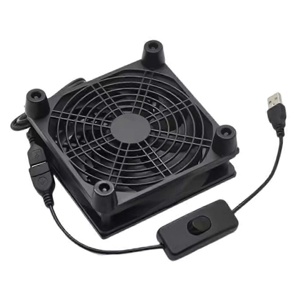 Compact DC5V 120mm USB Cooling Fan for Router Modem Receiver DVR TV Box ...