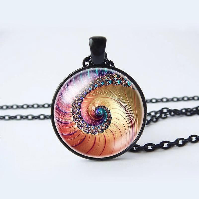 Fibonacci Spiral Fractal Sacred Geometry Necklace Fibonacci Spiral ...