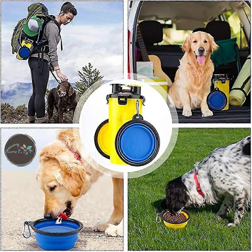 Portable Travel Bowl For Water And Dog Food With Two Space-saving ...